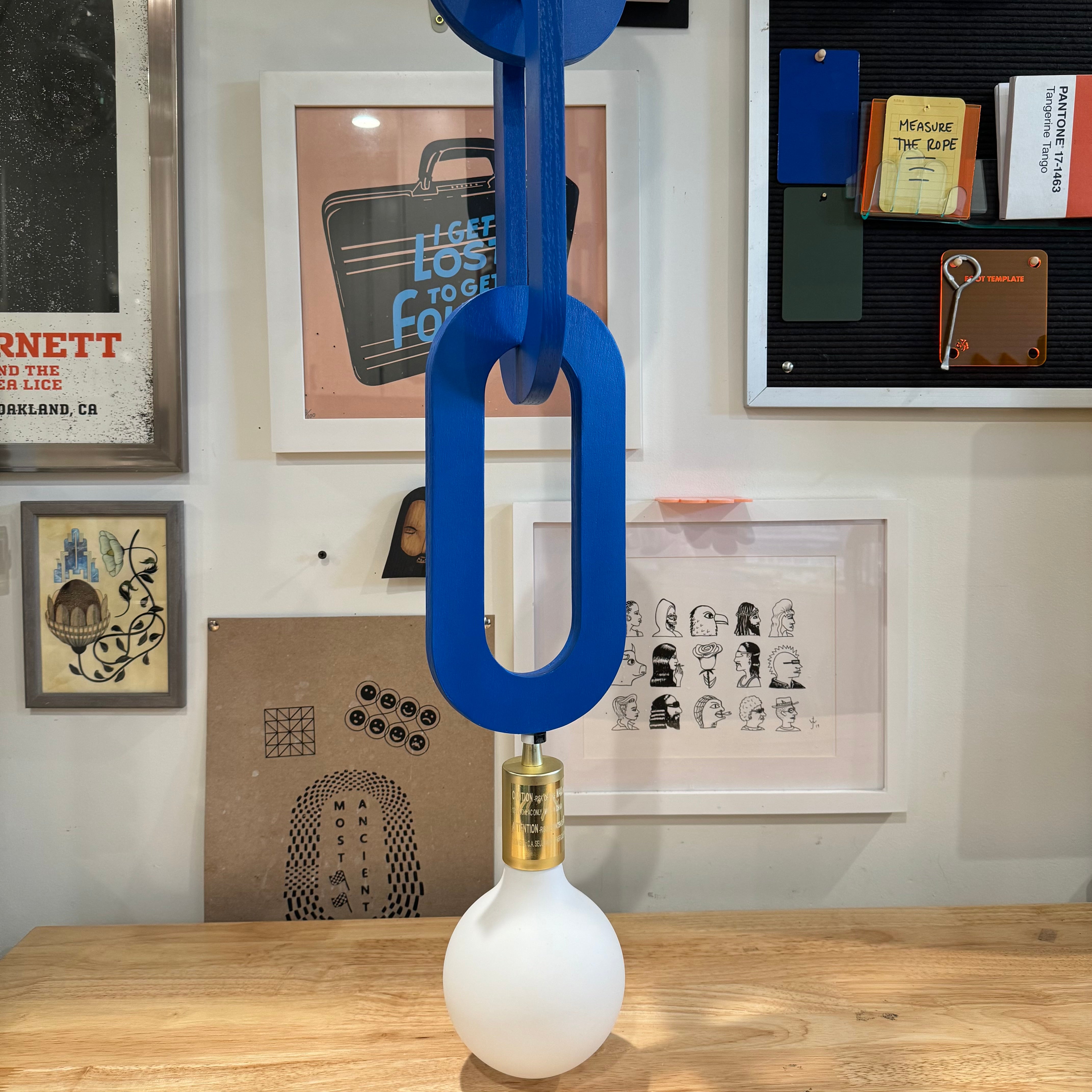 Cobalt and Brass Three Link Lamp – Cool Your Jets